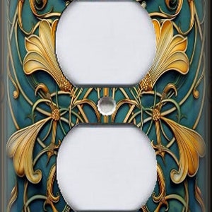 Antique Art Deco Design Metal Light Switch Covers and Outlet Covers ...