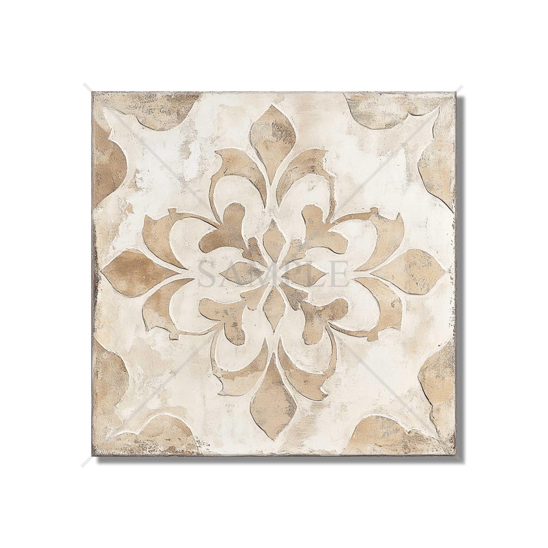 Neutral Tones Vintage European Design Ceramic Tiles Patterned Kitchen ...