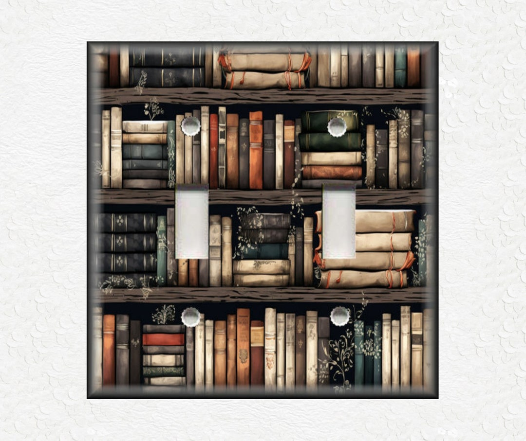 Vintage Books Design Metal Light Switch Plate Covers - Book Lover Gift ...