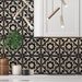 Rustic Black and White Ceramic Tile - Patterned Tile Backsplash ...