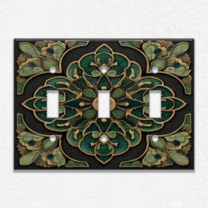 Dark Green Vintage Design Metal Light Switch Covers and Outlet Covers ...