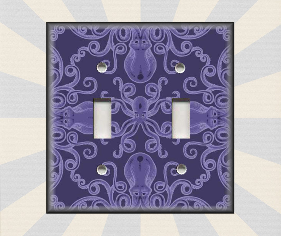 Octopus Switch Plate - Vintage Octopus Decor - Purple Octopus Home ...