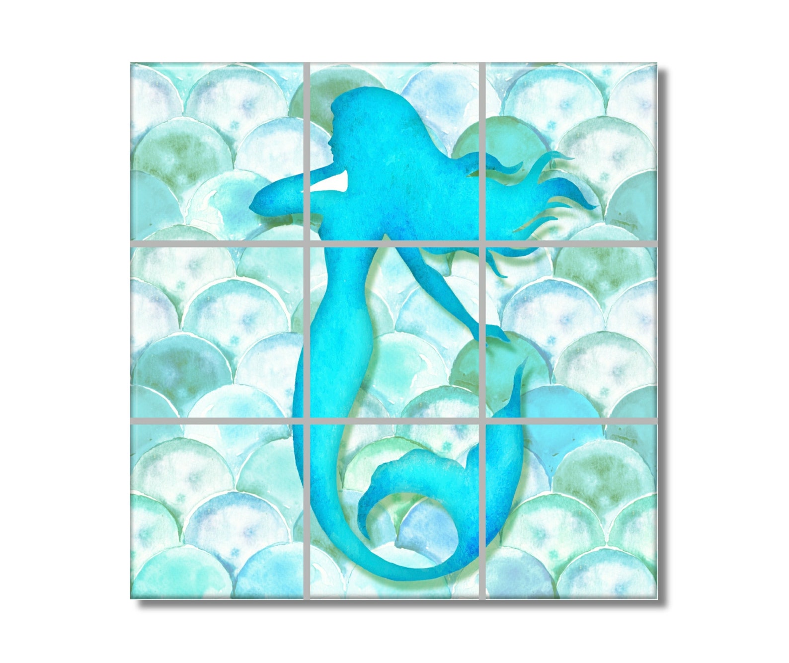Ceramic Tile Mural Tile Mural Beach Mermaid Art Design Tile - Etsy