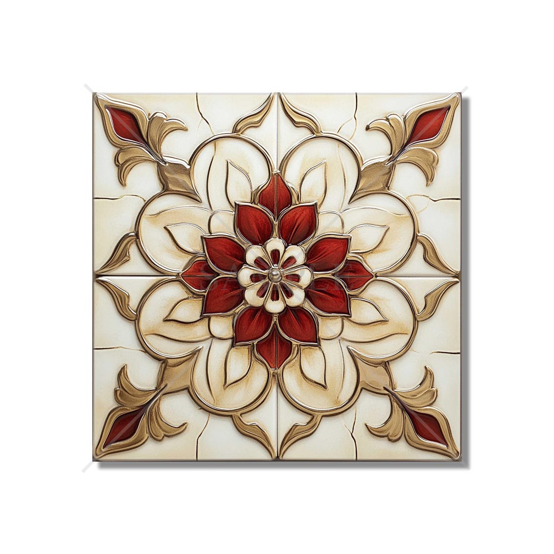 Red Ceramic Tile Unique Patterned Red Kitchen Backsplash Tiles Red ...
