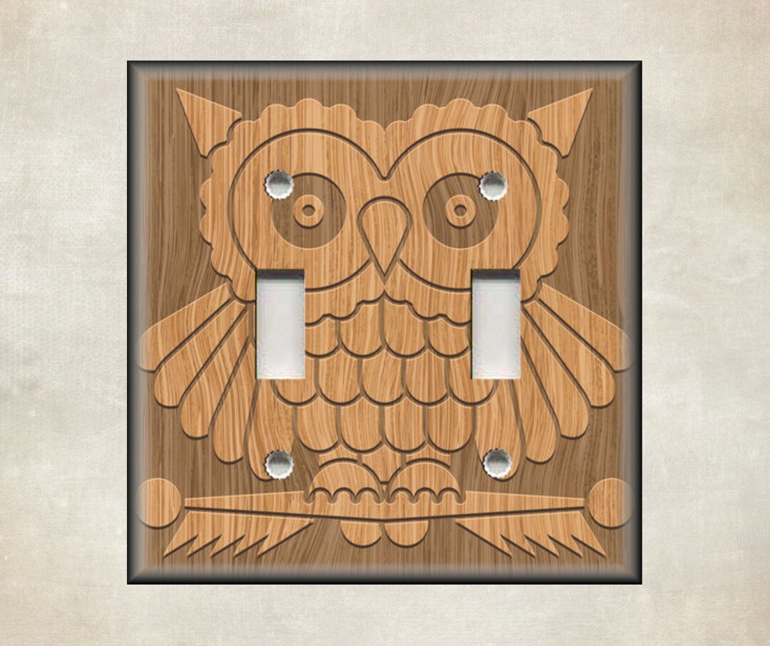 Owl Switch Plate Bird Home Decor Metal Light Switch Cover Switch Plate ...