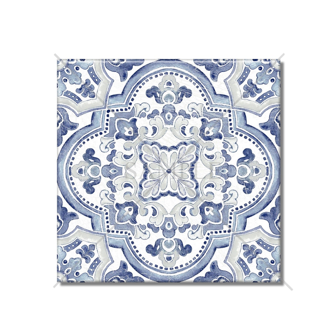 Blue and White Ceramic Tile Vintage Design Kitchen Backsplash Tile ...