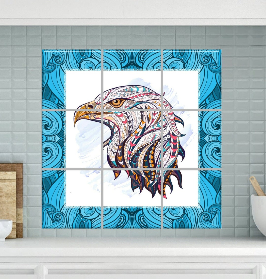 Eagle Art Design Tile Muralceramic Tile Mural - Ceramic Tile Mural 12.75"x12.75" or 18"x18 ...