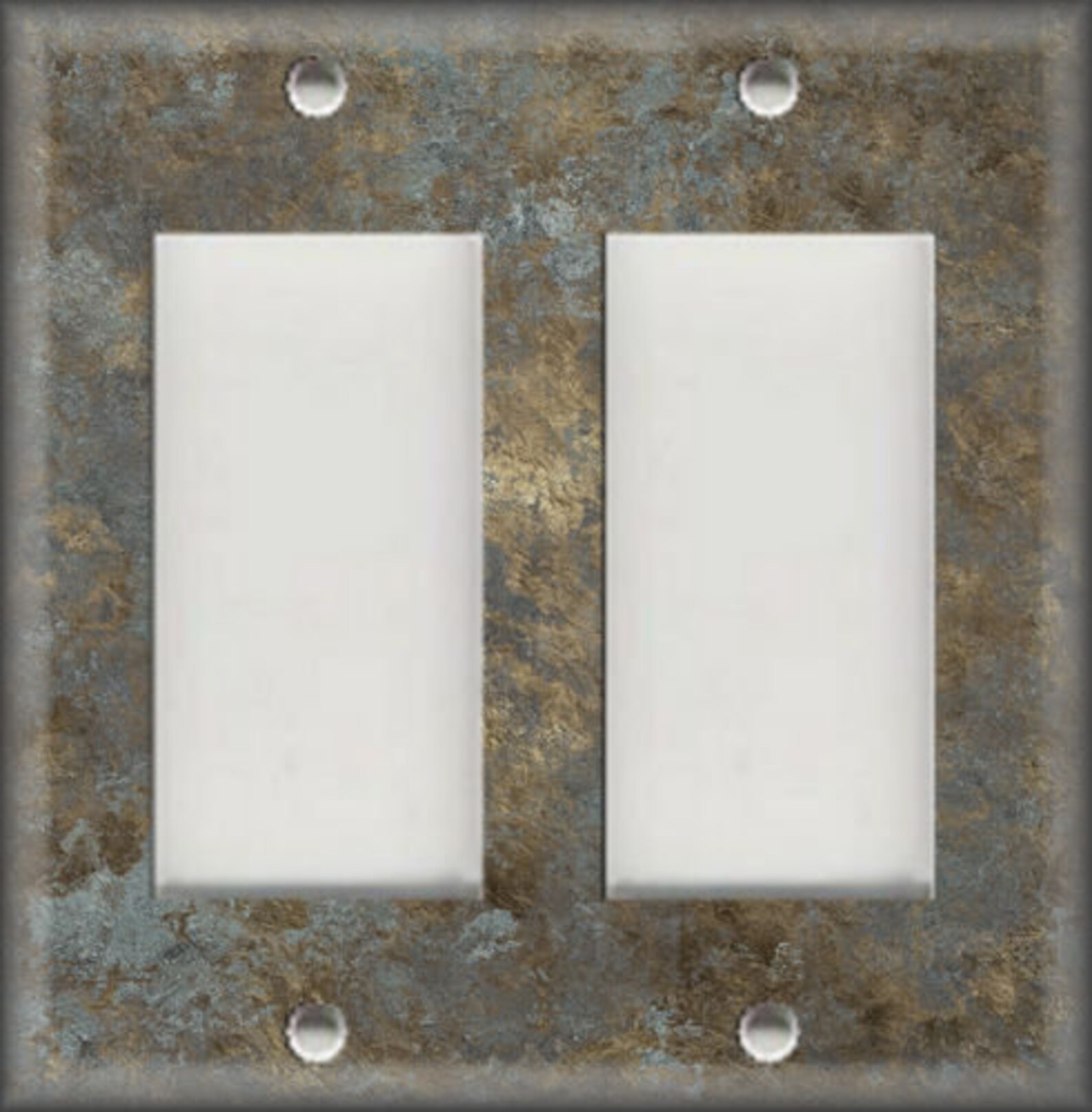 Metal Light Switch Plate Cover Image of Aged Silver Gold - Etsy