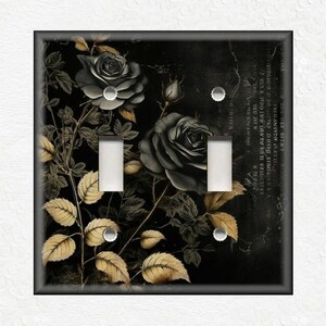 Gothic Design Light Switch Covers and Outlet Covers - Black Rose Design ...
