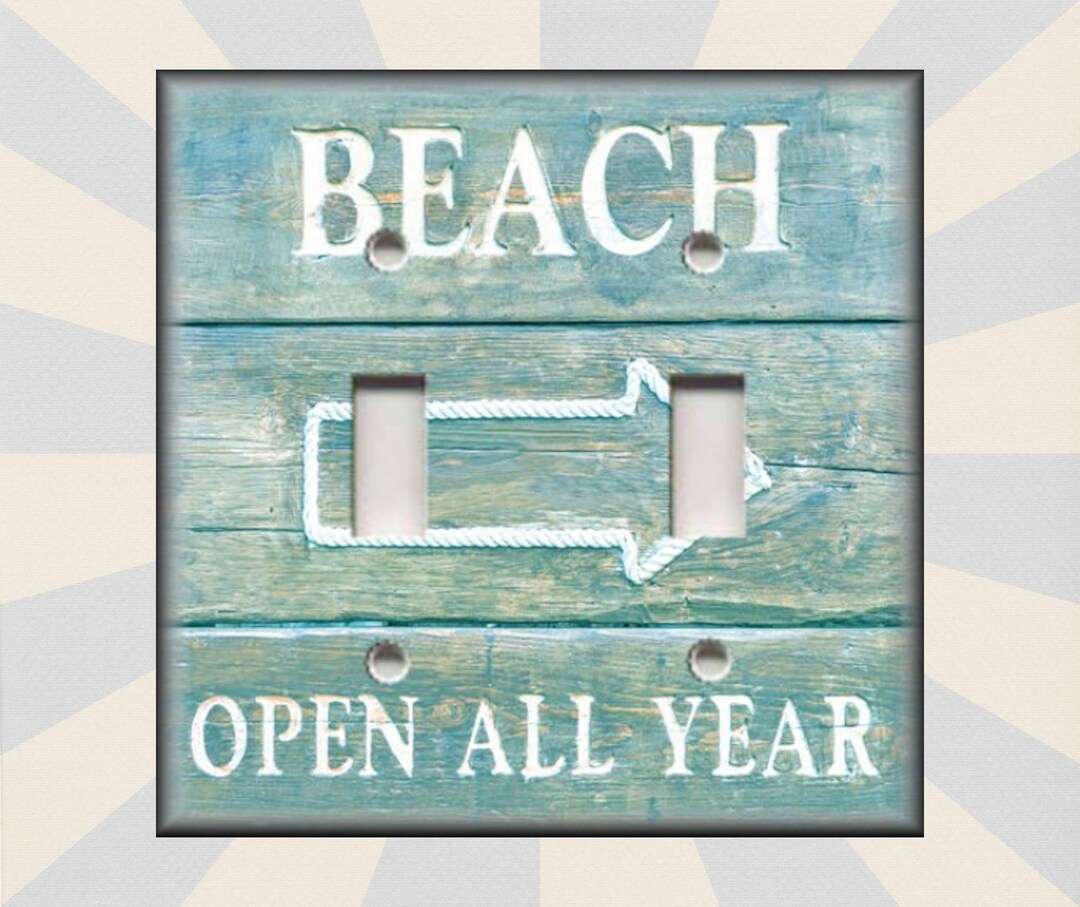 Beach Switch Plates Outlet Covers - Beach Sign Sea Blue Beach Decor ...