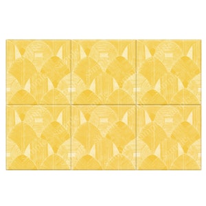 Yellow Art Deco Ceramic Tile Vintage Design Kitchen Backsplash Tile ...