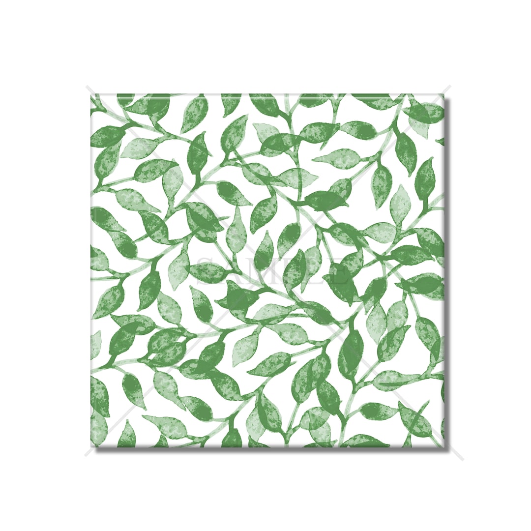 Green Leaves Ceramic Tile Leaf Design Tile Kitchen Backsplash Tile Bathroom Wall Tile