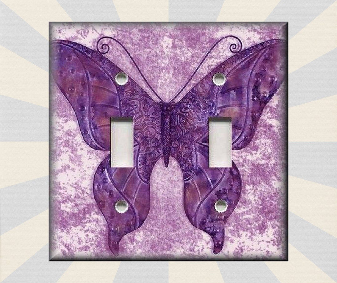 Purple Butterfly Switch Plate Covers - Metal Light Switch Plate Cover ...