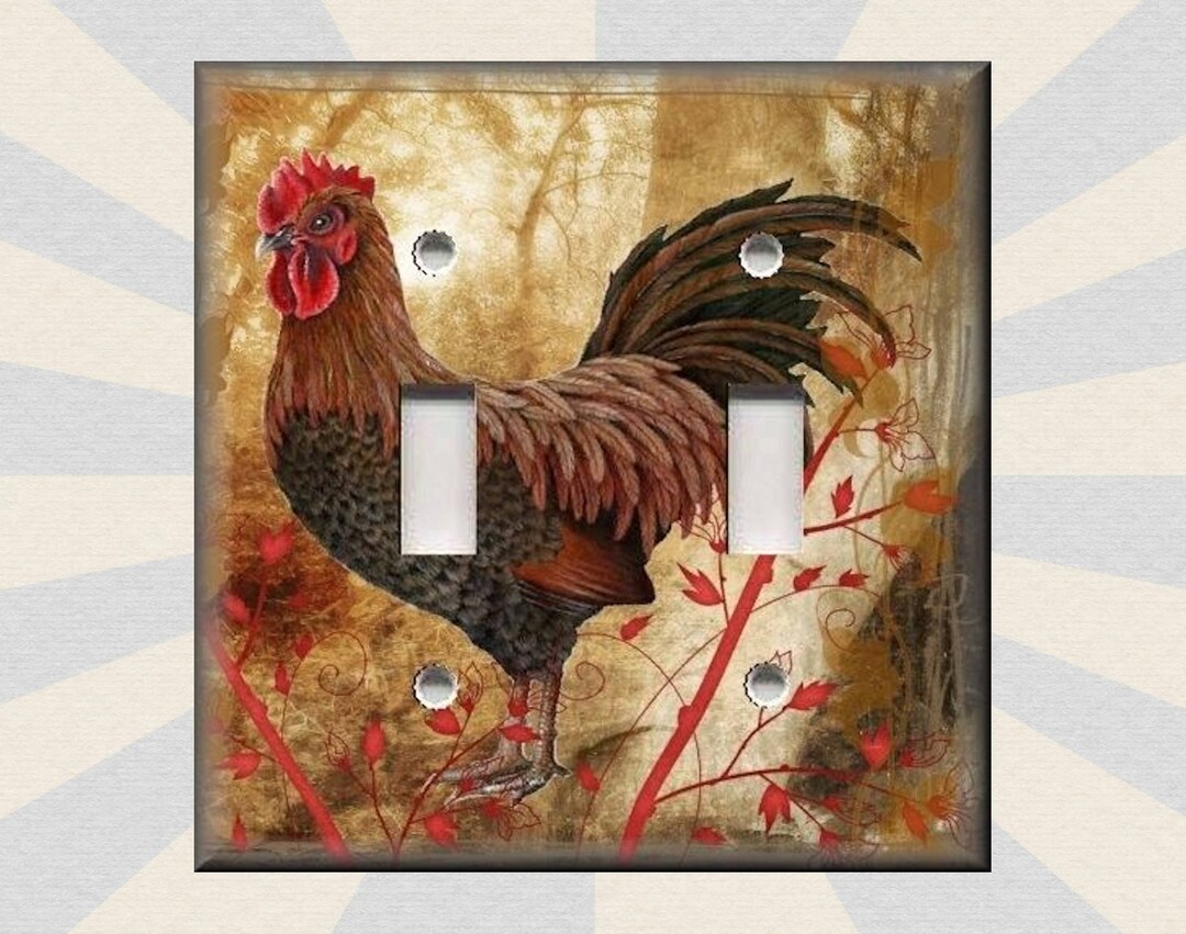 Rooster Light Switch Plate Cover Rooster Kitchen Decor Metal Switch ...