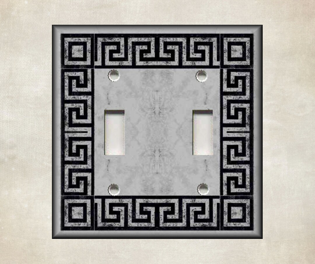Grey and Black Greek Key Home Decor Greek Design Home Decor Metal Light ...