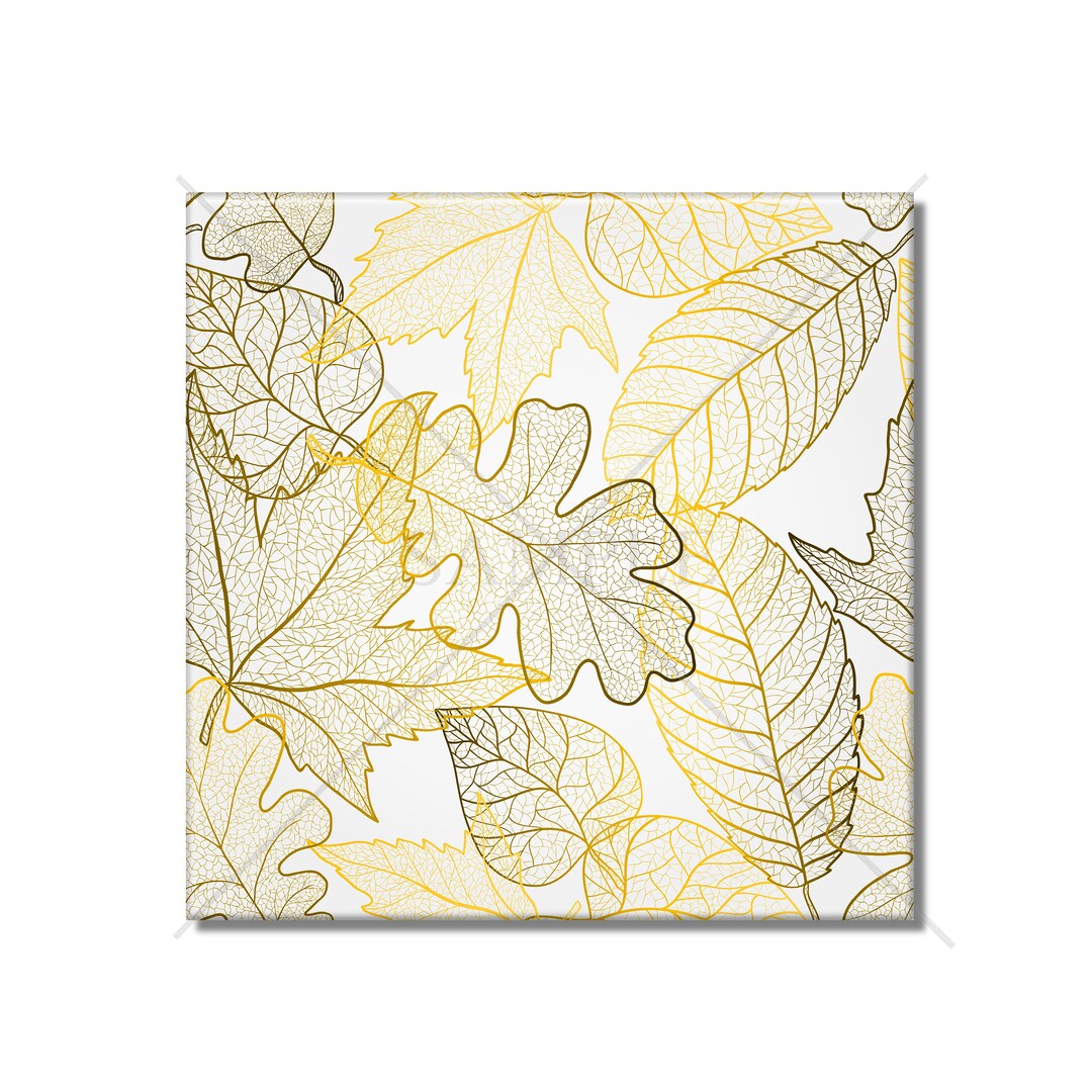 Continuous Leaf Design Ceramic Tile - Gold Leaf Ceramic Kitchen ...