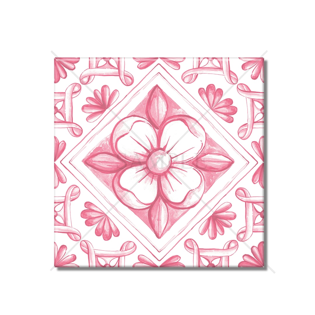 Pink Flower Ceramic Tile - Flower Design Ceramic Tile Kitchen ...