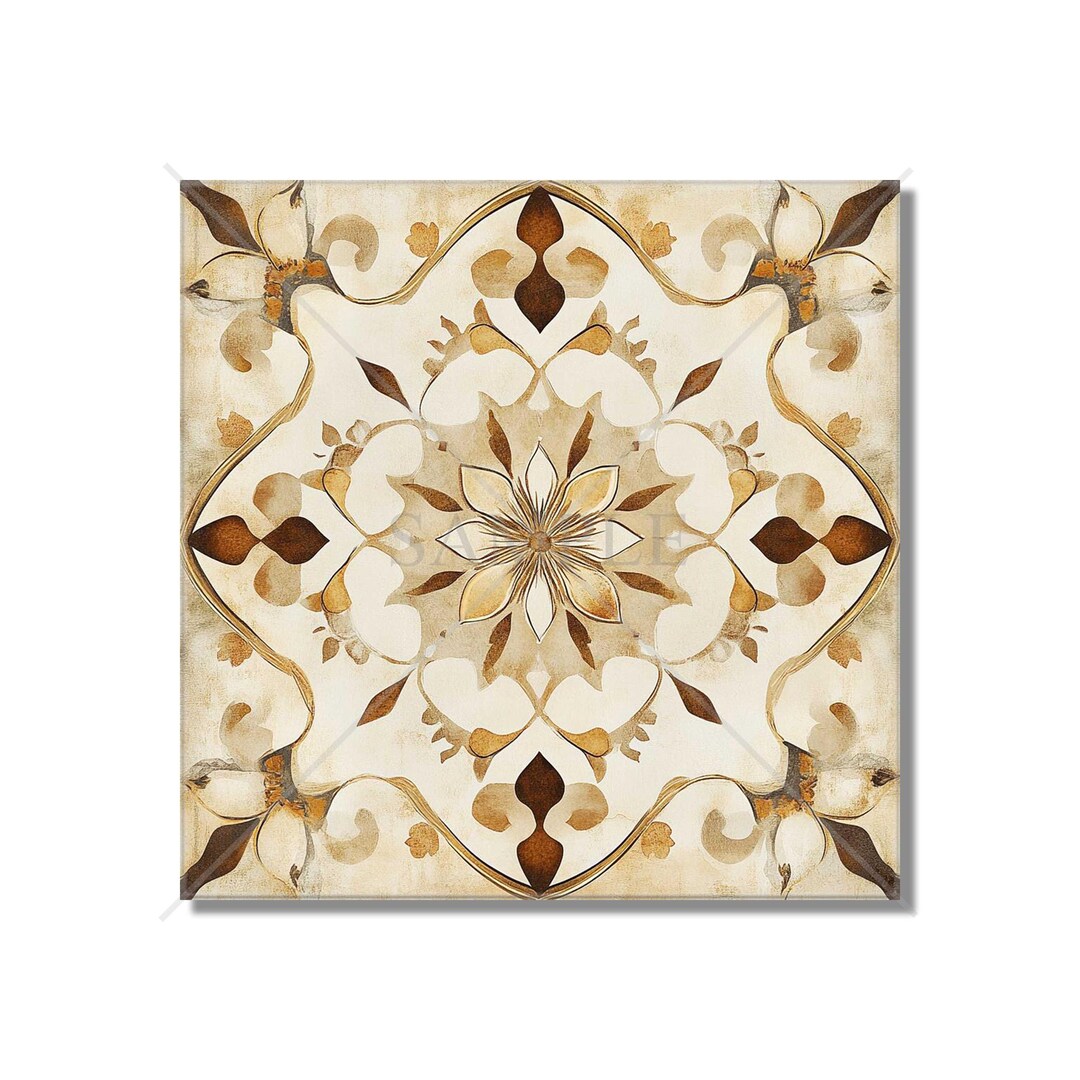 Neutral Beige Tan Ceramic Tile Patterned Kitchen Backsplash Tile ...