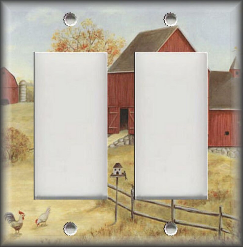 Red Barn Farm Design Country Decor Metal Light Switch - Etsy
