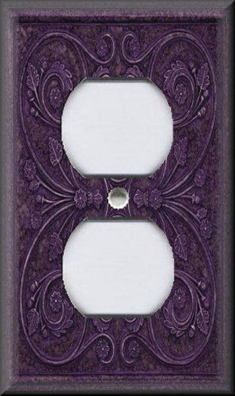 French Pattern Design Purple Decor French Decor - Metal Light Switch ...