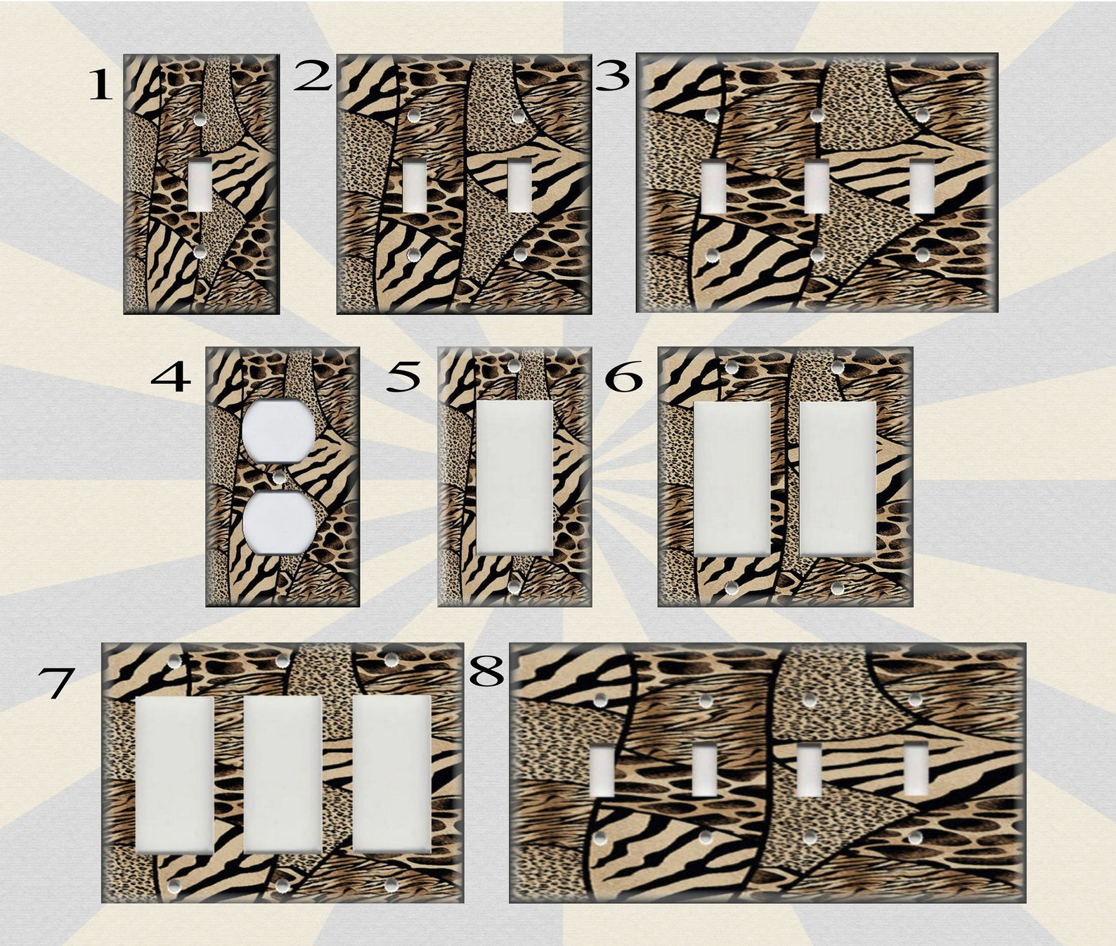 Patchwork Animal Print Design Brown Home Decor Wild Animal - Etsy