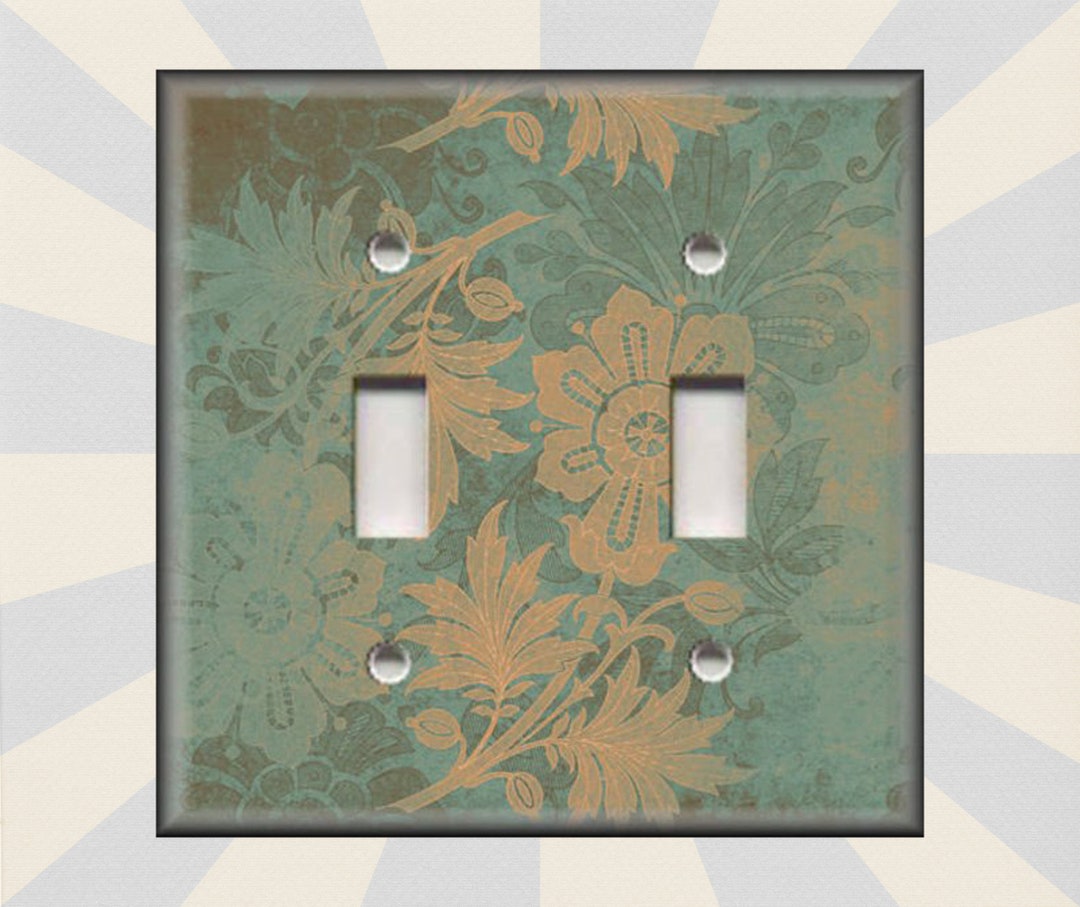 Vintage Terracotta and Green Aged Floral Shabby Chic - Metal Light ...