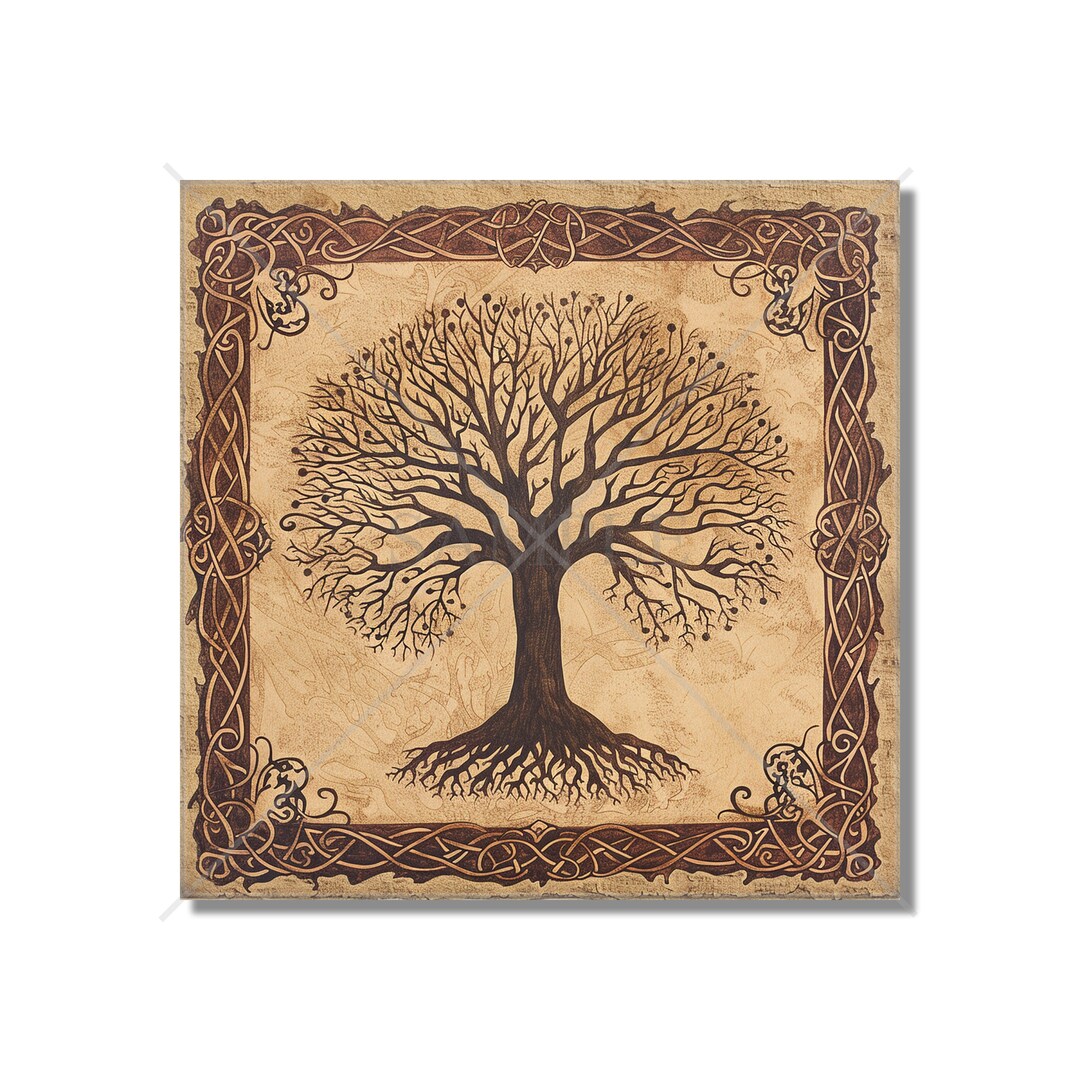 Tree of Life Design Ceramic Tile - Neutral Kitchen Backsplash - Tree ...