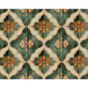 Green Copper Ceramic Tile - Vintage Aged Design Tile - Unique Green ...
