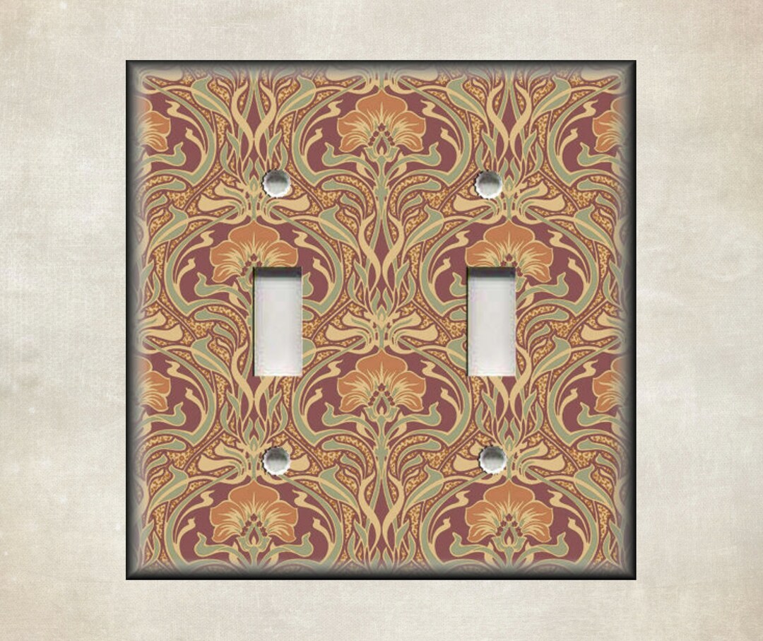 Vintage Art Nouveau Home Decor - Metal Light Switch Cover - Decorative ...