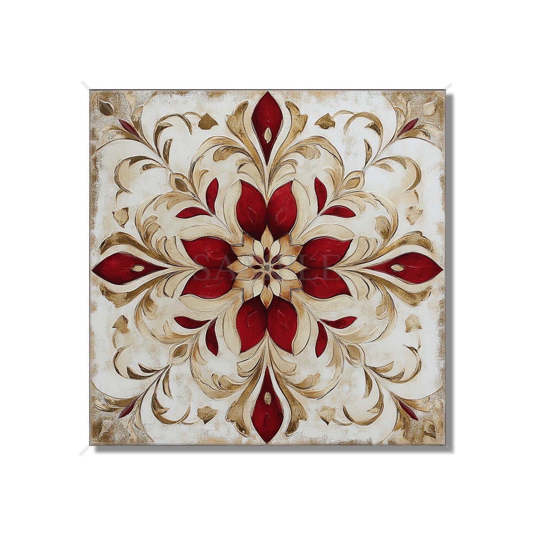 Red Ceramic Tile Unique Patterned Red Kitchen Backsplash Tiles Red ...