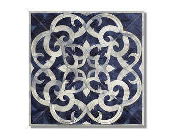 Blue Green White Patterned Ceramic Tile Vintage Moroccan Tile Design ...