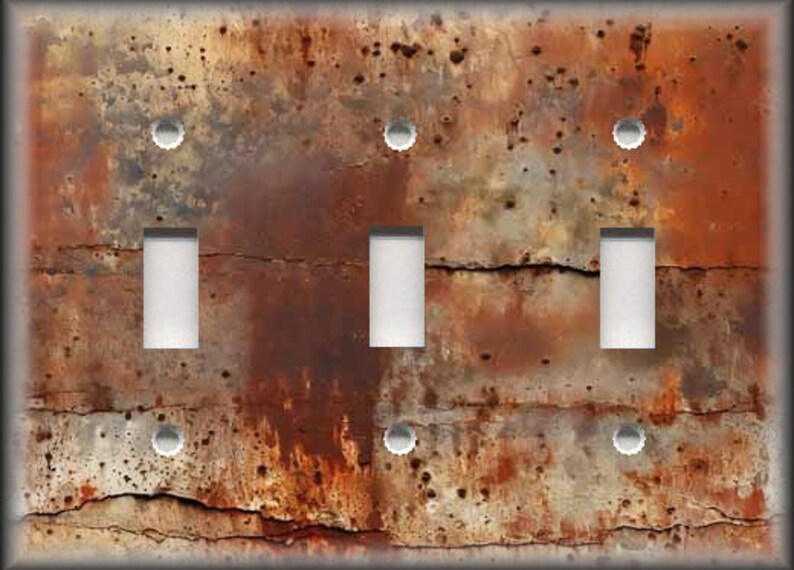 Rusty Metal Light Switch Covers and Outlet Covers - Rusty Copper Metal ...