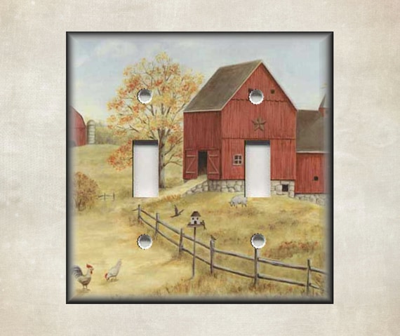 Red Barn Farm Design Country Decor Metal Light Switch - Etsy