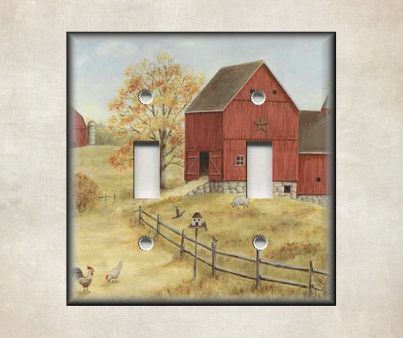 Red Barn Farm Design Country Decor Metal Light Switch - Etsy