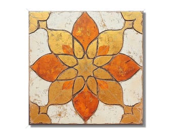 Rustic Orange Decorative Ceramic Tiles - Orange Kitchen Backsplash Tile ...