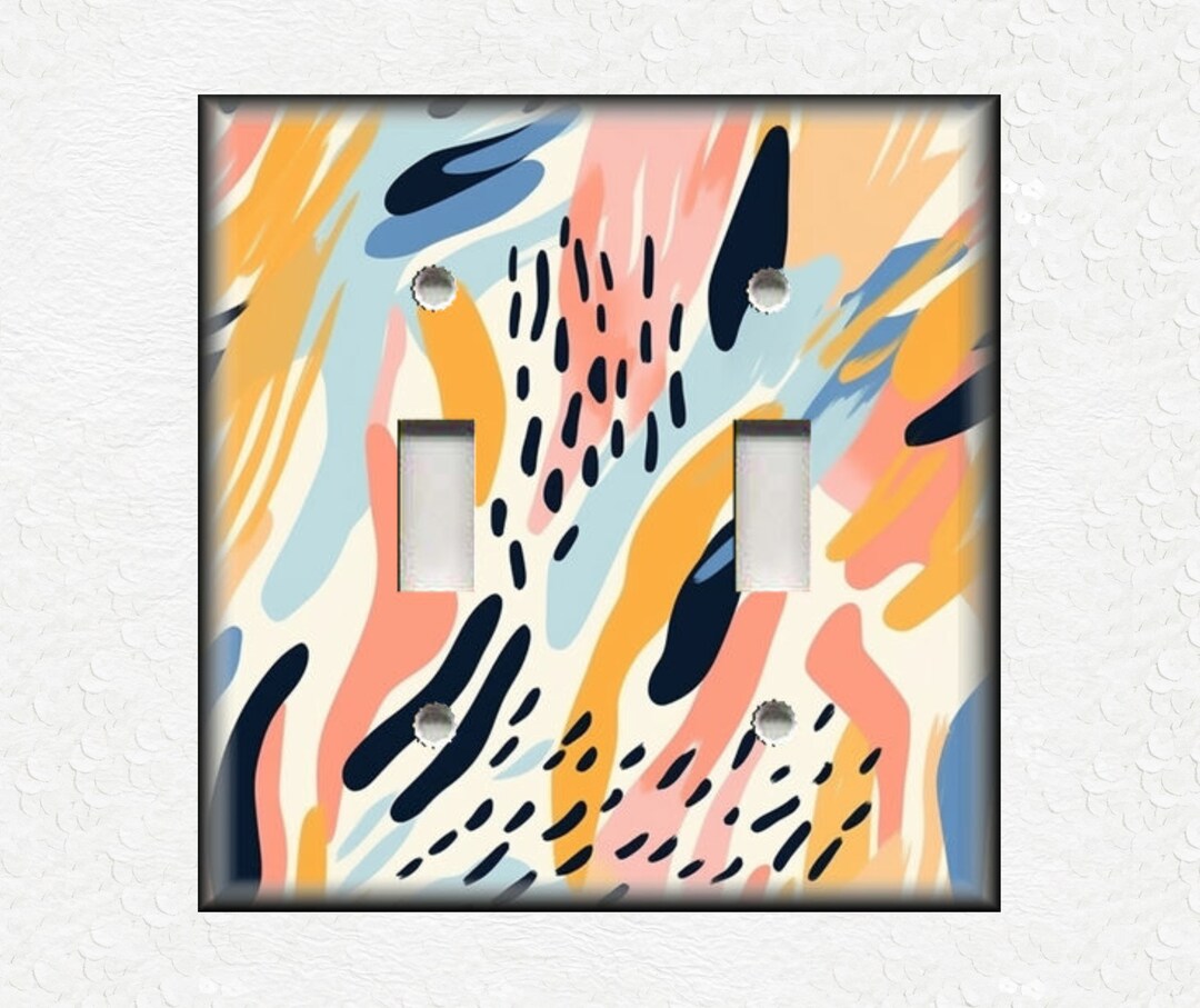 Fun Abstract Art Switch Plate Covers and Outlet Covers Unique Light ...