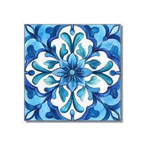 Patterned Blue Ceramic Tile Blue Kitchen Backsplash Tile Unique Ceramic ...