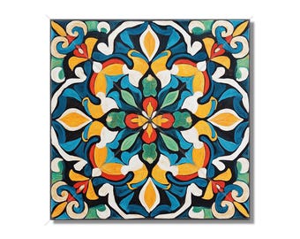 Bright Multi Colored Ceramic Tile - Bright Colors Kitchen Tile - Unique ...