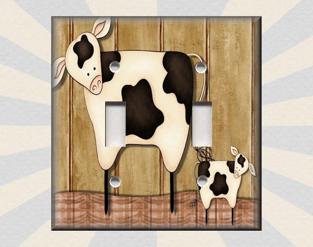 Country Farm Cows Mamma Baby Cow Primitive Country Decor Cow - Metal ...
