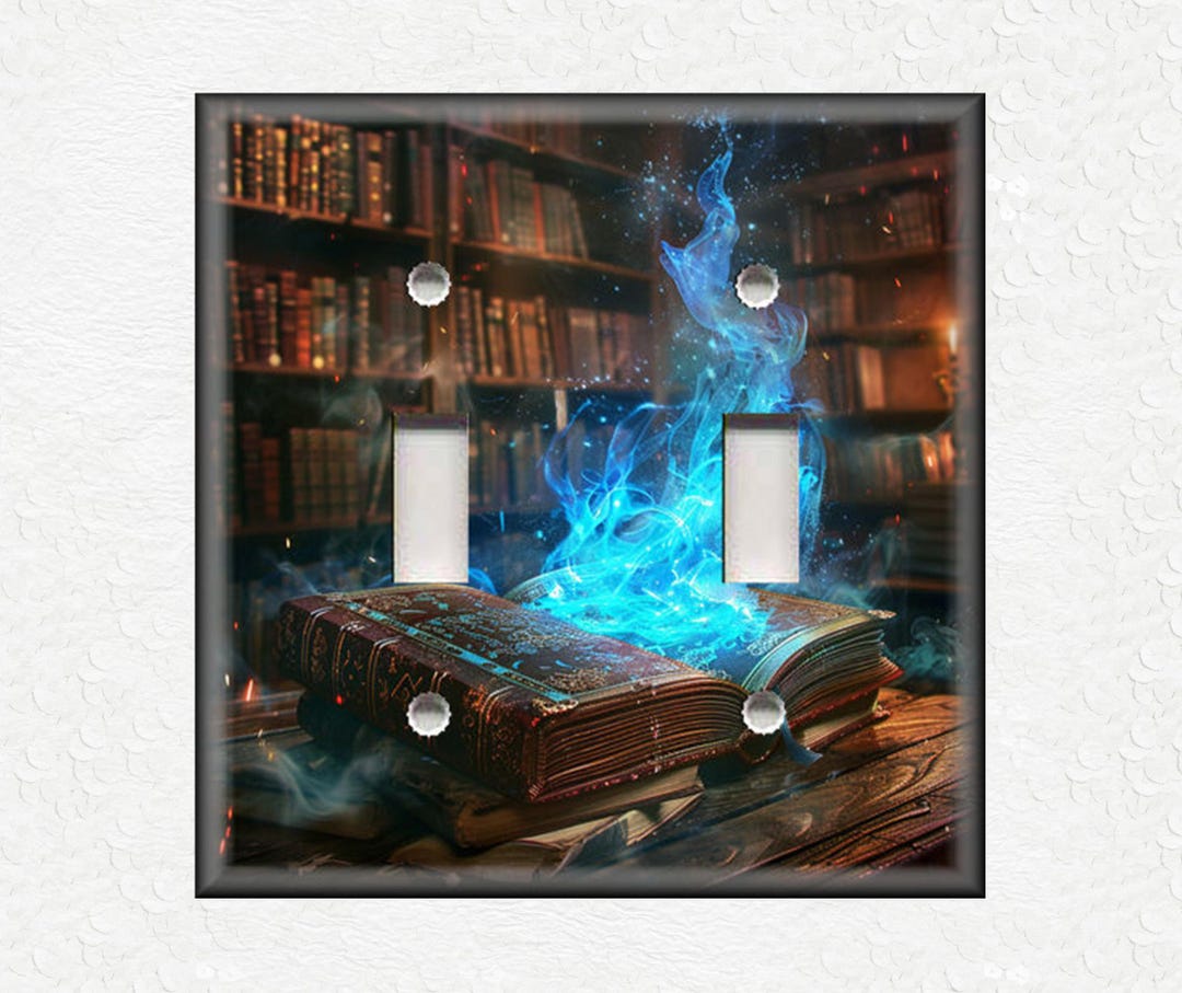 Magical Library Spell Book Design Metal Light Switch Plate Covers and ...