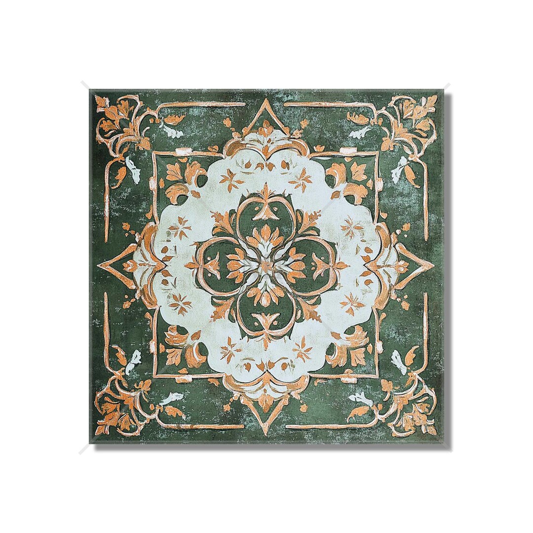 Dark Green Copper Ceramic Tile - Vintage Aged Design Tile - Unique ...