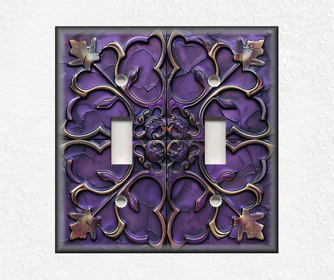Purple Vintage French Design Metal Switch Plate Covers and Outlet ...