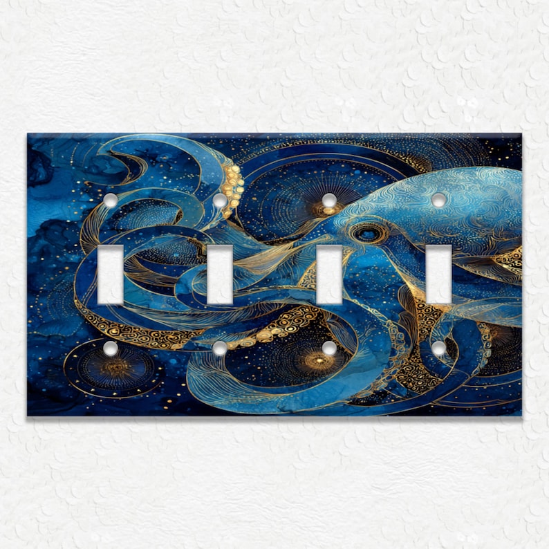 Octopus Design Metal Light Switch Covers, Outlet Covers, Octopus Design ...