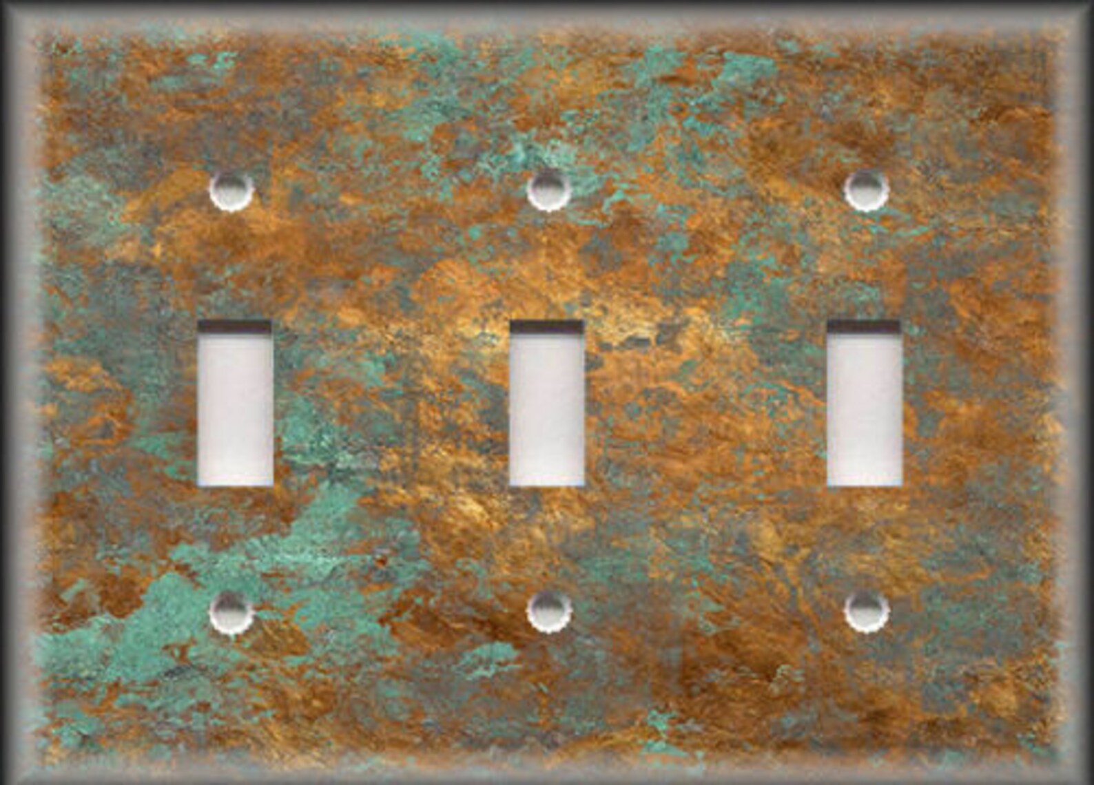 Metal Light Switch Plate Cover Image of Aged Copper Patina Design Home ...