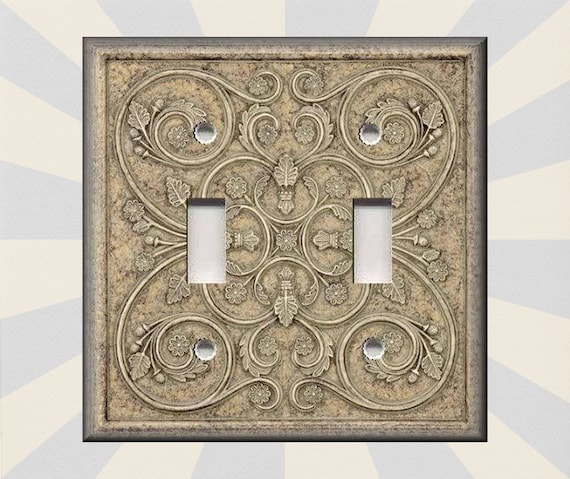 French Pattern Design Tan Home Decor Metal Light Switch - Etsy