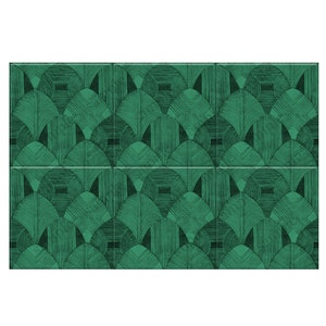 Emerald Green Ceramic Tile Vintage Art Deco Design Kitchen Backsplash ...