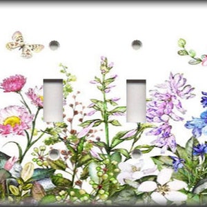 Botanical Wildflowers Flora Art Decor - Metal Light Switch Plates and ...