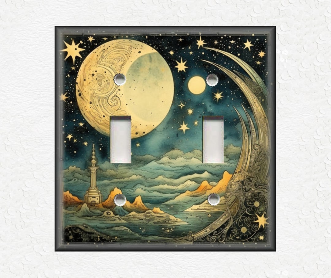 Vintage Moon and Stars Design Switch Plate Covers and Outlet Covers ...