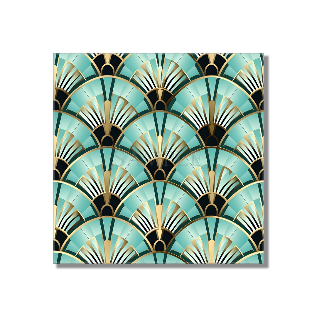 Ceramic Tile Art Deco Design Turquoise Blue Kitchen Backsplash Tile ...