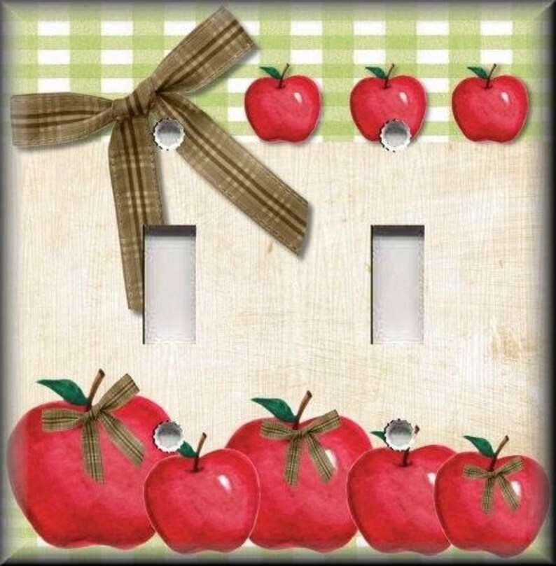 Metal Light Switch Plate Cover Country Kitchen Apples Home - Etsy